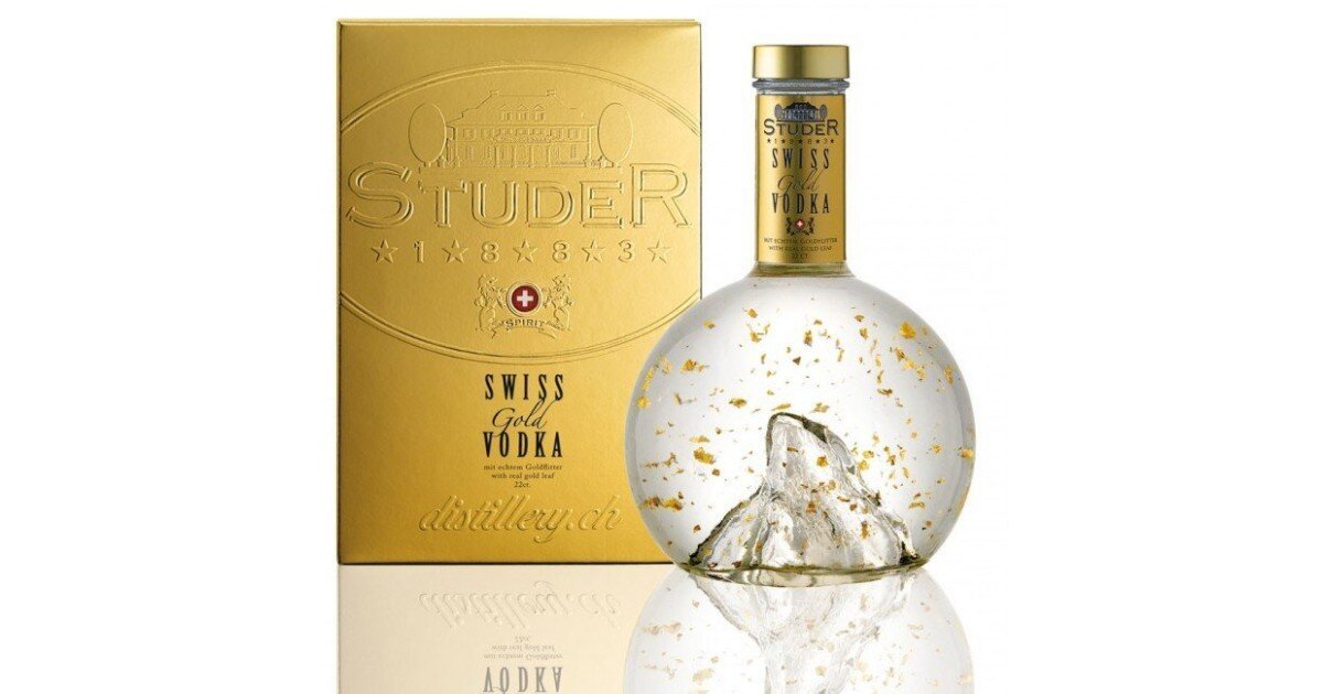 Studer`s Swiss Gold Vodka mit echtem Gold 24ct.